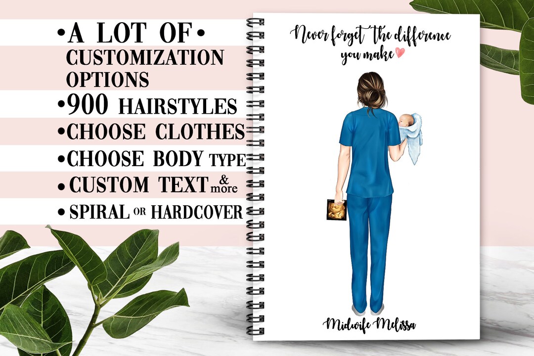 Custom Midwife Notebook, Personalized Midwife Notebook, Midwife Gifts ...