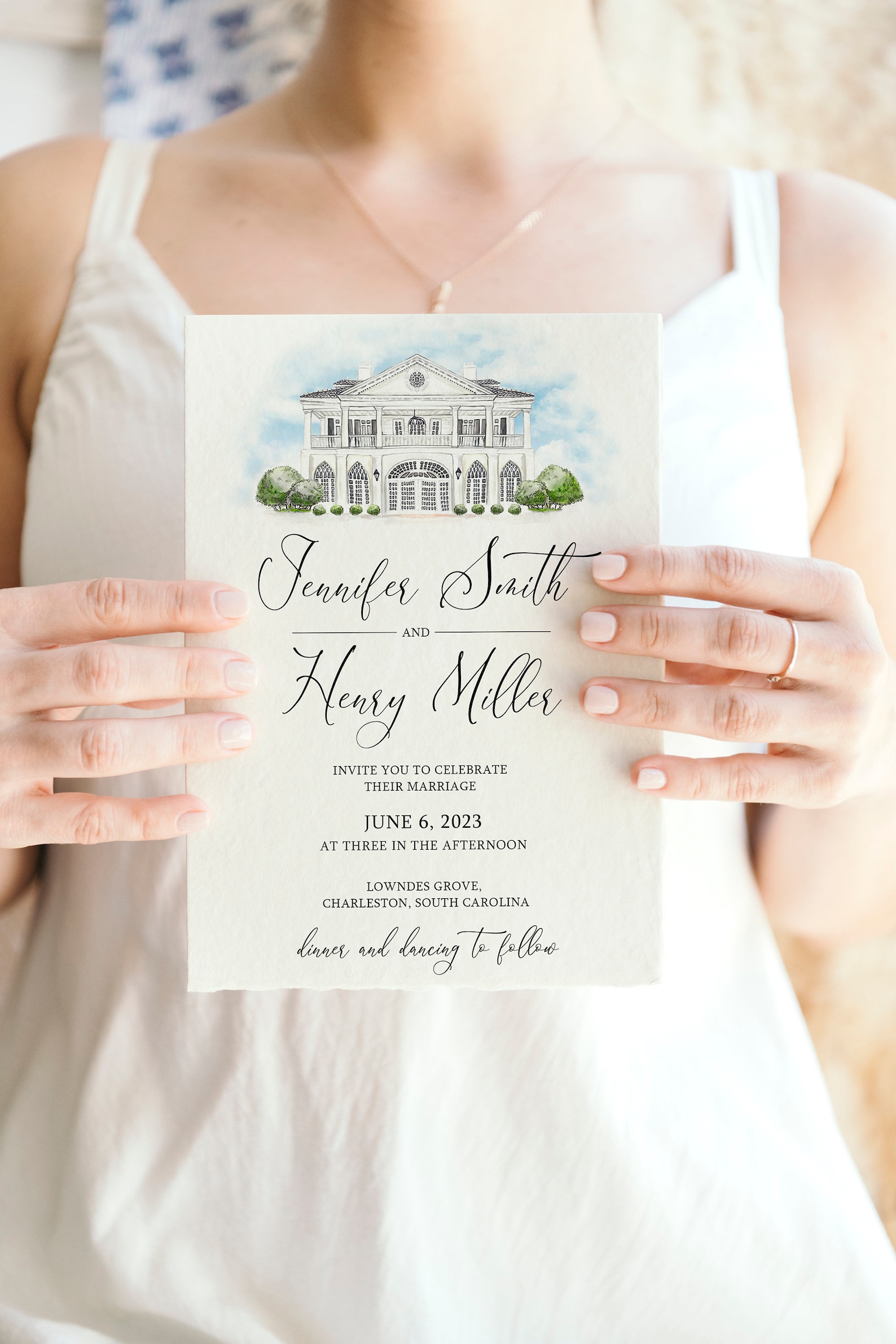 Custom Watercolor Wedding Venue Invitation, Venue Wedding Invitation ...