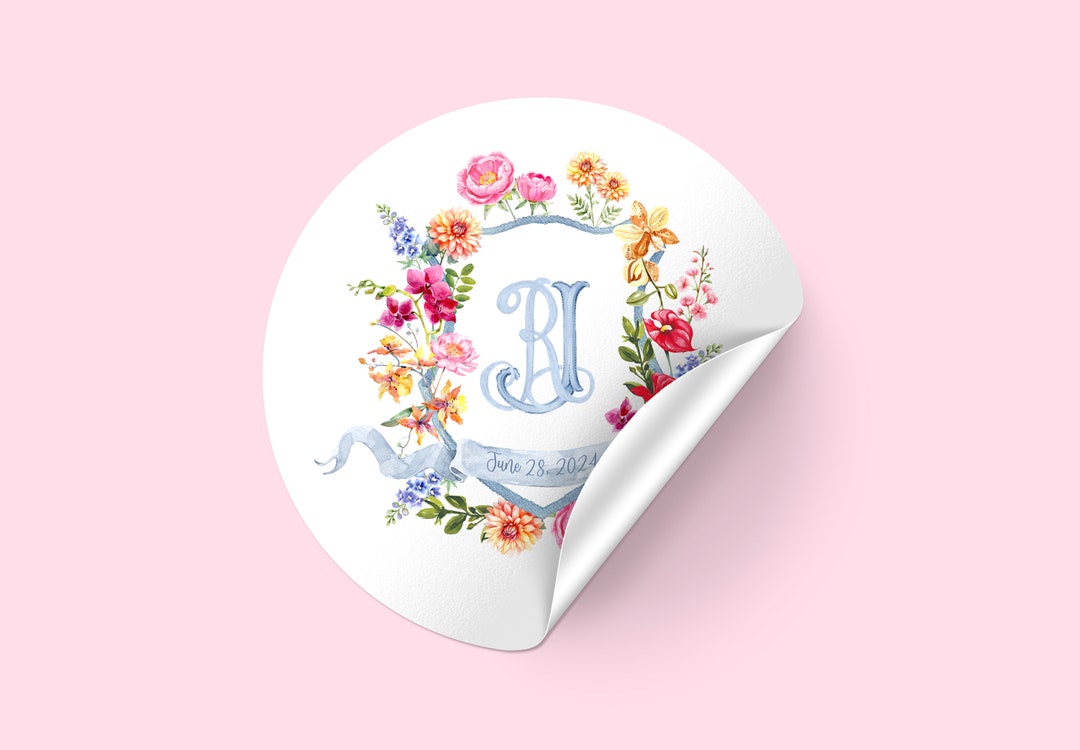 Crest Stickers Custom Wedding Crest Custom Crest Wedding Crest Wedding ...