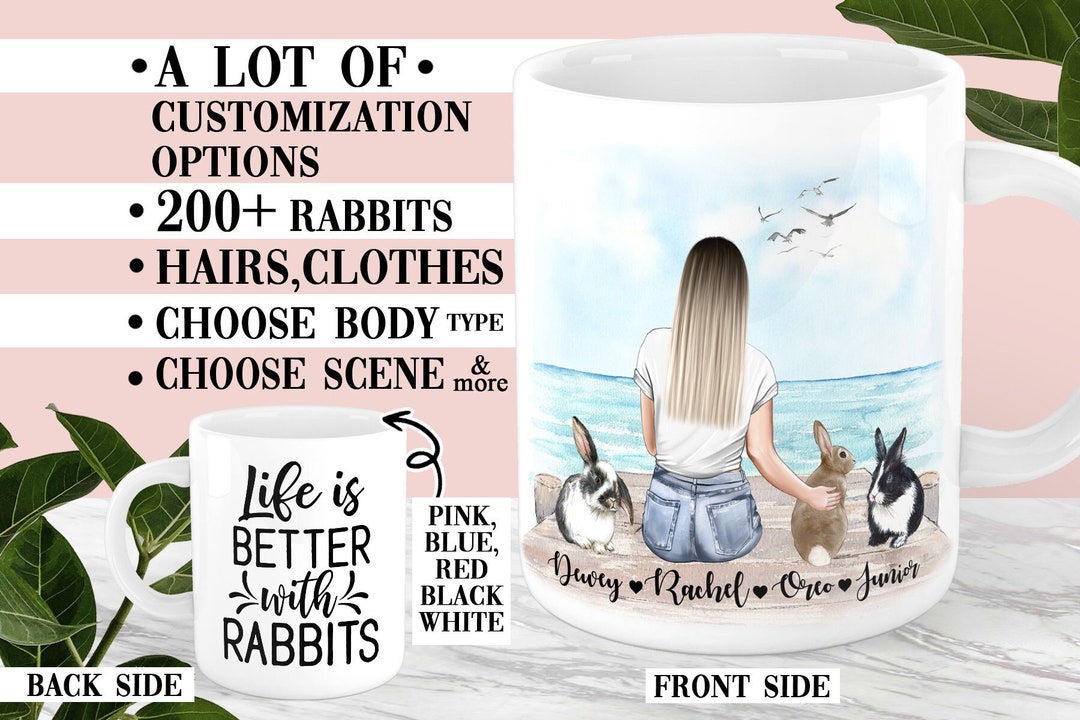 Personalised Rabbit Mom Mug, Personalised Rabbit Mug, Custom Rabbit Mug ...