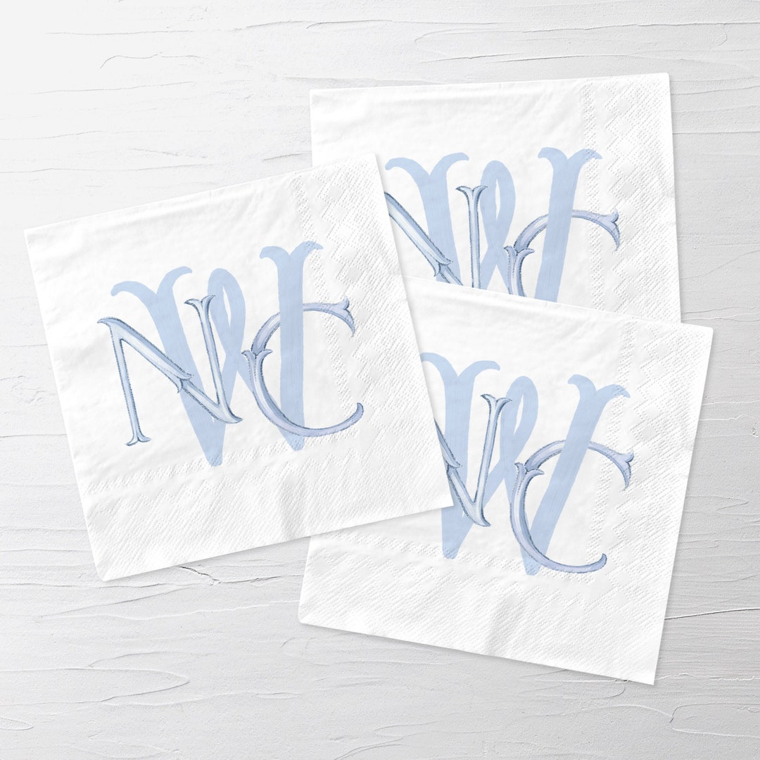 Custom Wedding Monogram Napkins Wedding Napkins Custom Crest Wedding ...