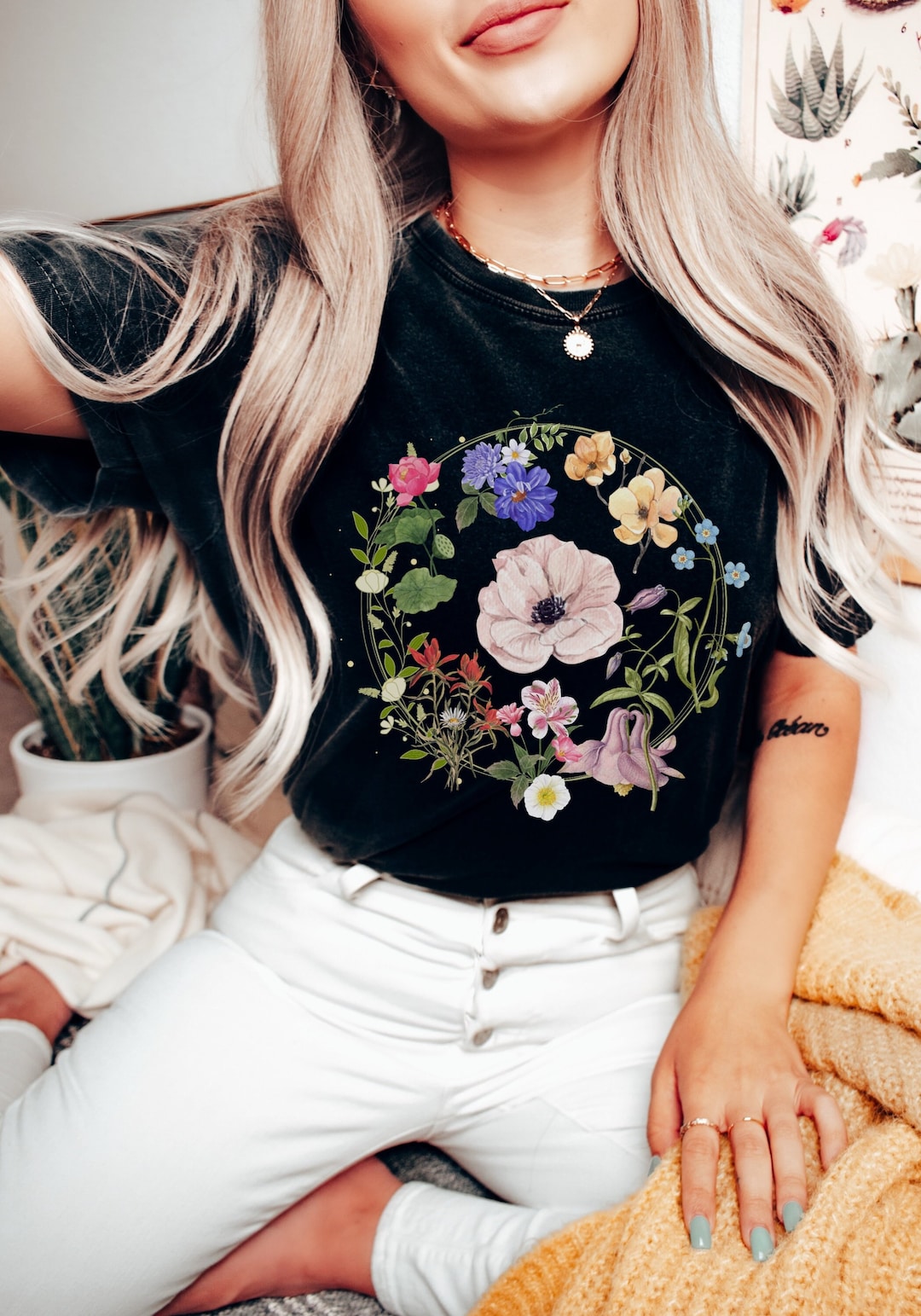 Botanical Flower Tshirt Flower and Garden Shirt Wild Flower Shirt ...