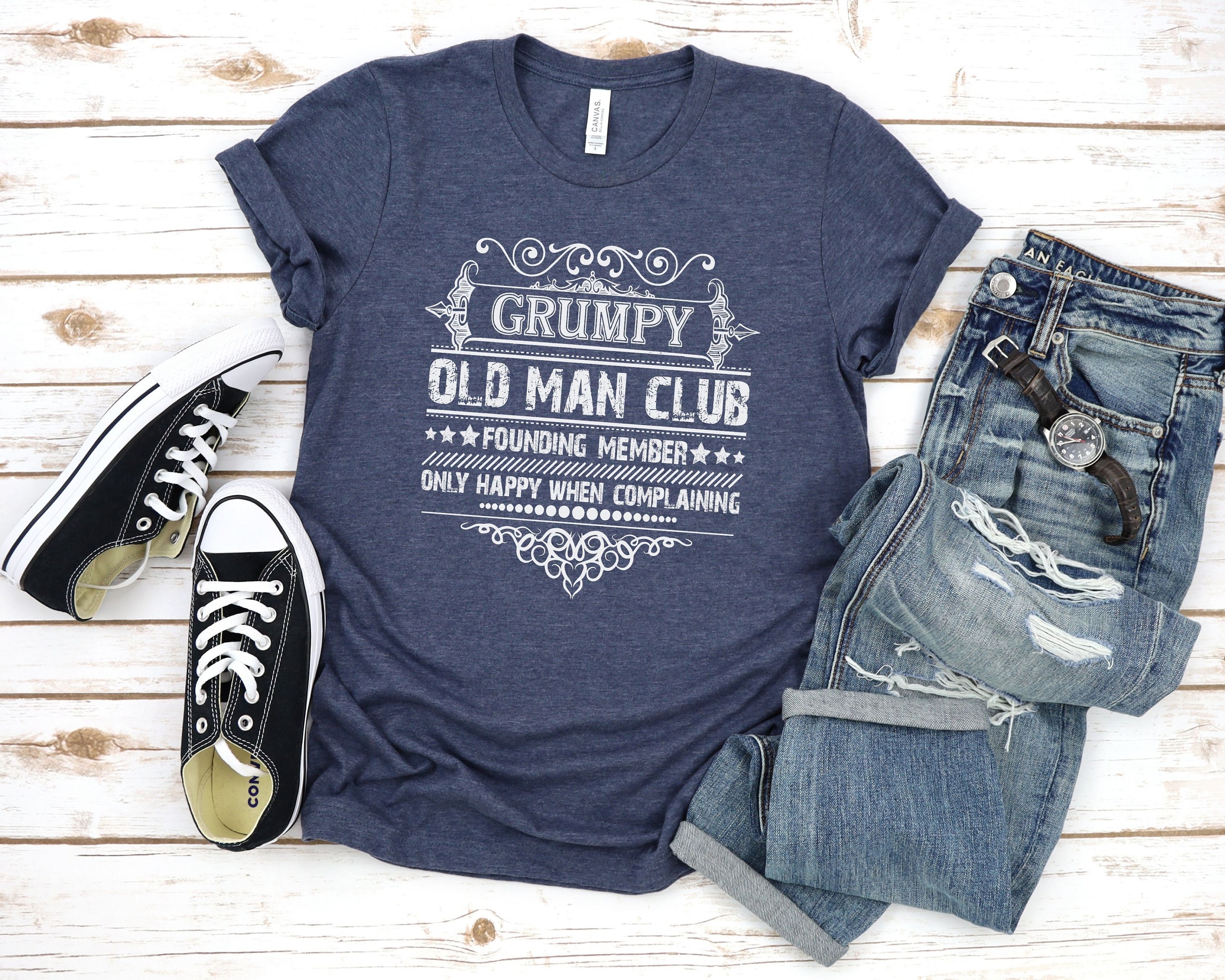Birthday Gift Grumpy Old Man Club T Shirt VINTAGE Design Tee - Etsy