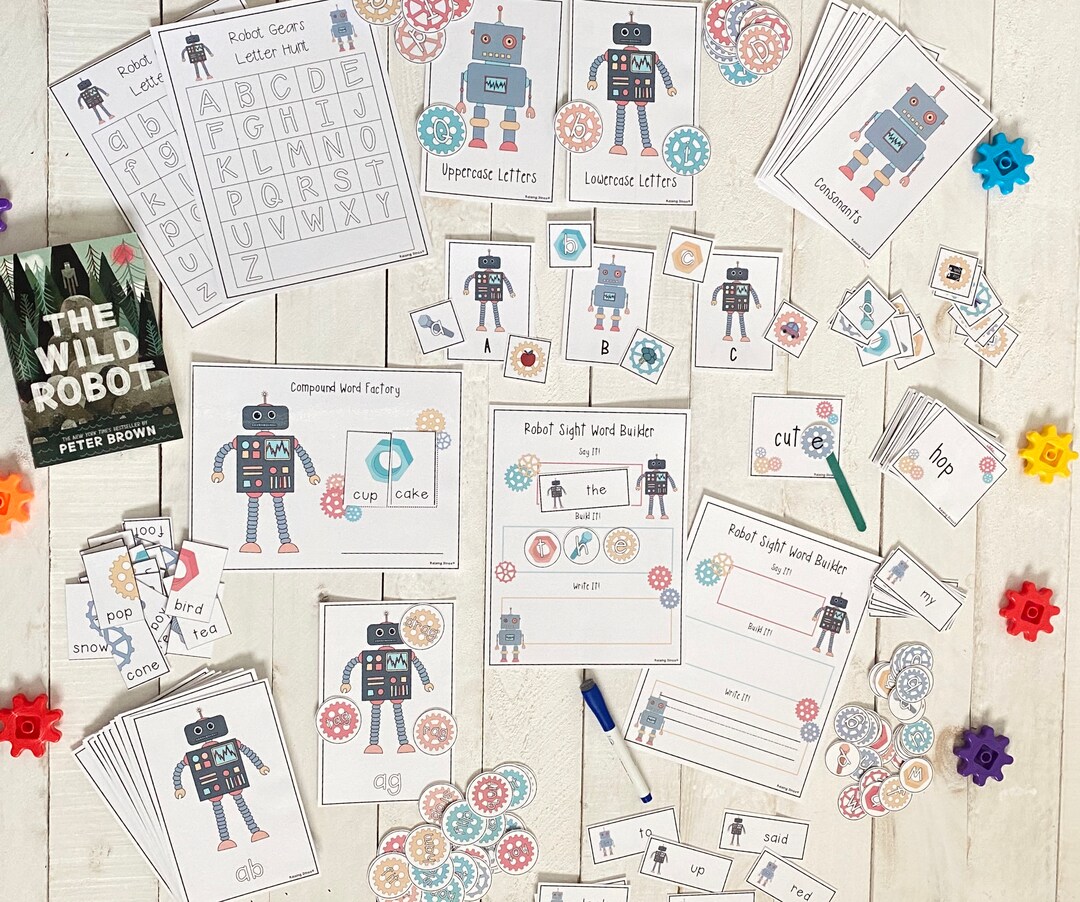 Robot Math and Literacy Pack - Etsy