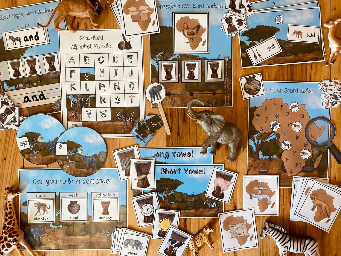 Grassland Animals Unit: Literacy Pack - Etsy
