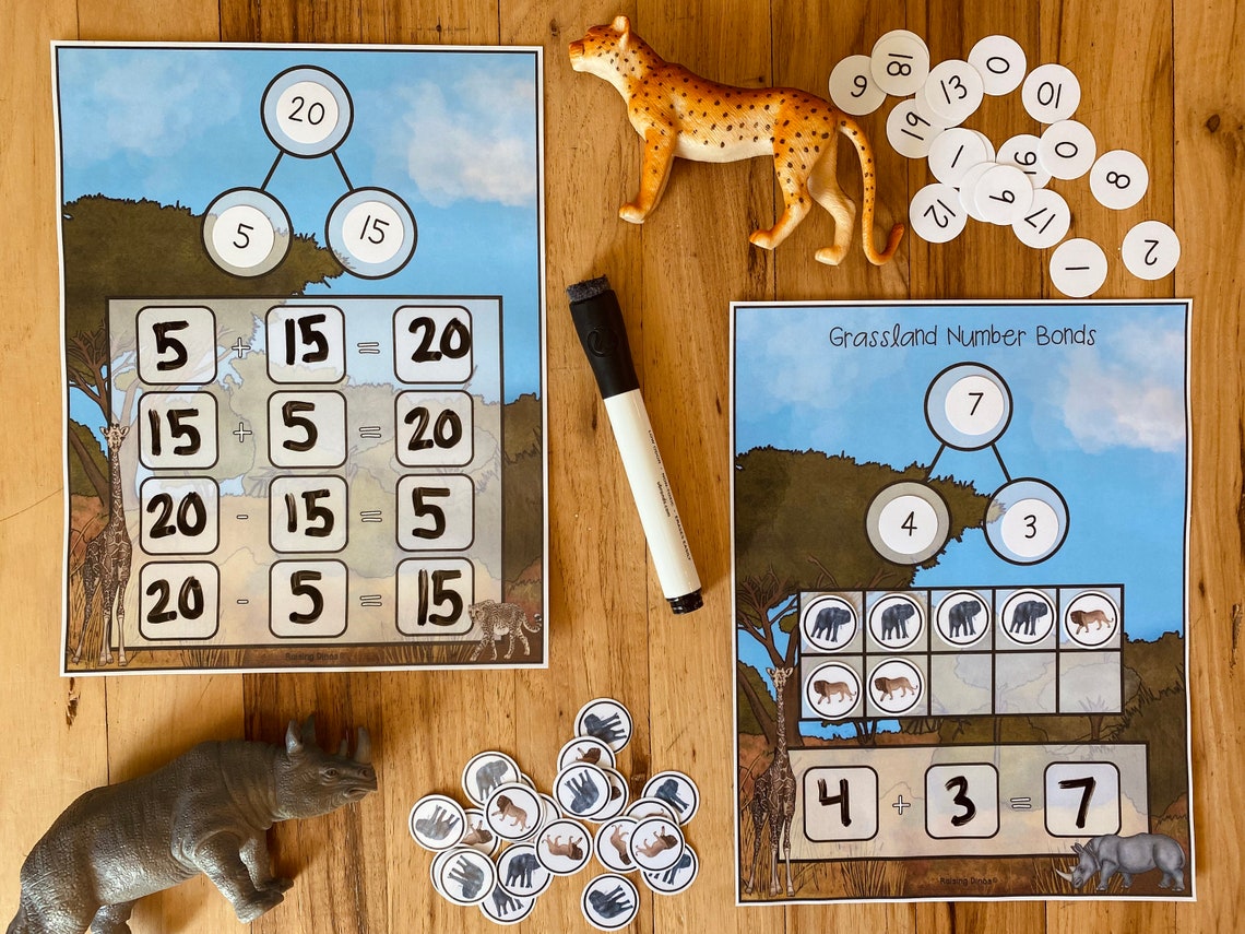 Grassland Animals Unit: Math Pack | Etsy
