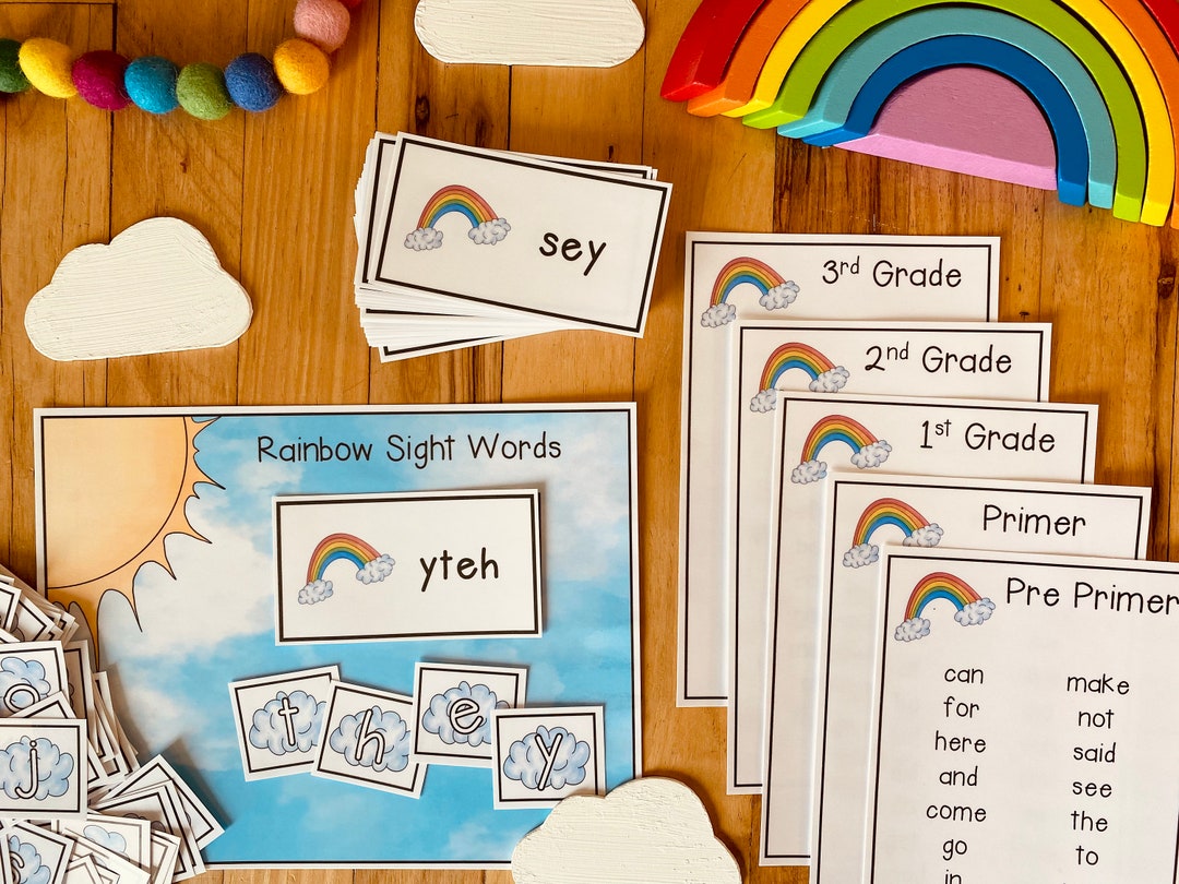 Rainbow Mixed up Sight Words - Etsy