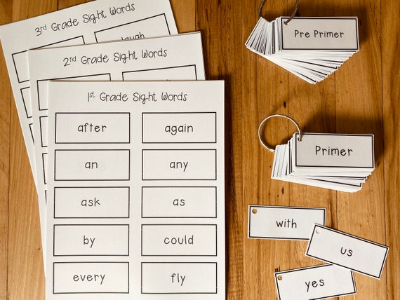 Sight Word Cards - Etsy
