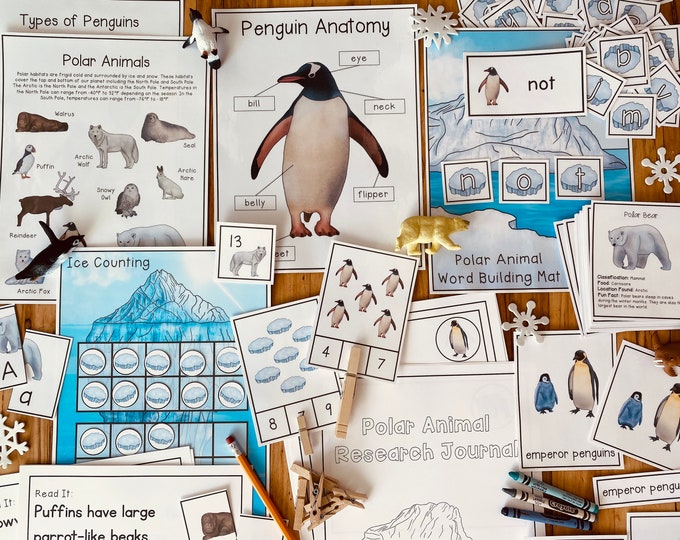 Build the Arctic Habitat, Printable Diorama, DIY Kids Polar Bear Paper ...