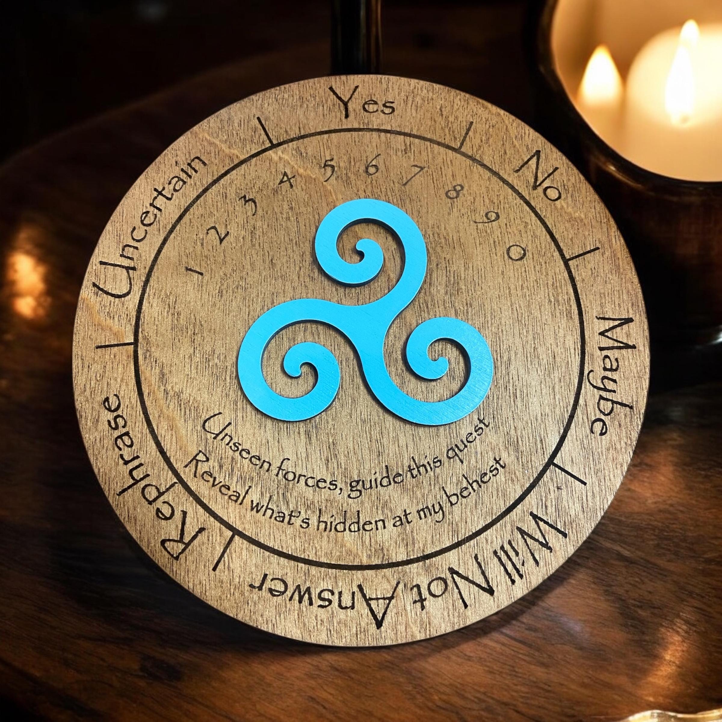 Wooden Pendulum Board With Sacred Symbols, Divination Tools for ...