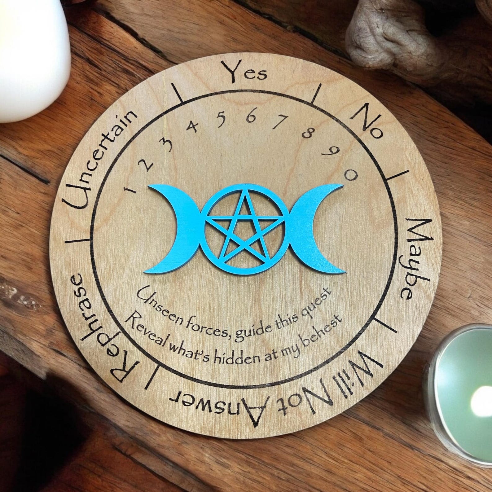 Wooden Pendulum Board With Sacred Symbols, Divination Tools for ...