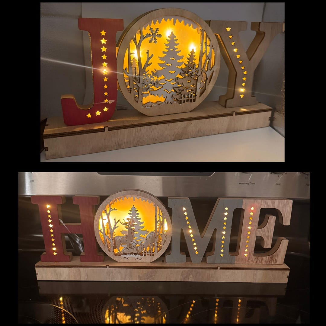 Light-up Christmas Sign - Etsy