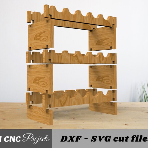 Wine Rack CNC Router Files for Wood Dwg Cdr Dxf SVG Eps Pdf AI - Etsy