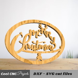 Merry Christmas CNC File for Wood Home Decoration CNC Router File (dwg ...