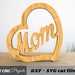 Mom Sign in Heart Mother's Day CNC Files for Wood CNC File - Etsy