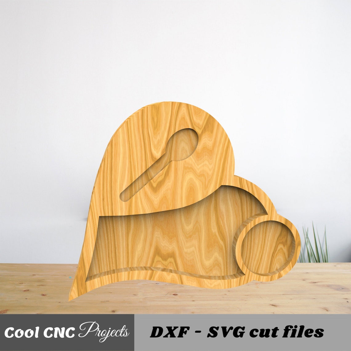 Heart Coffee Plate CNC Files, Wood Serving Tray (digital Files) - Etsy