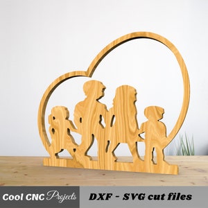 Mom Dad and Kids Happy Family Gift Mother's Day Father's Day CNC Files ...