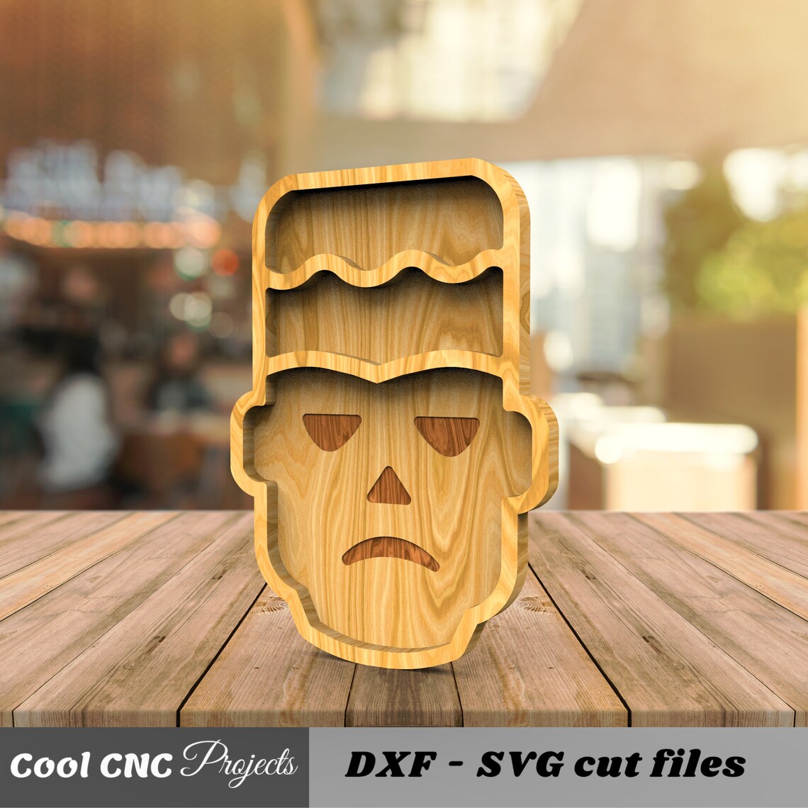 Halloween Frankenstein Serving Plate CNC Files (digital Download) - Etsy
