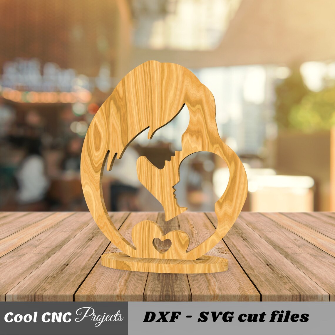 Mother and Baby Mother's Day CNC Files for Wood CNC File - Etsy
