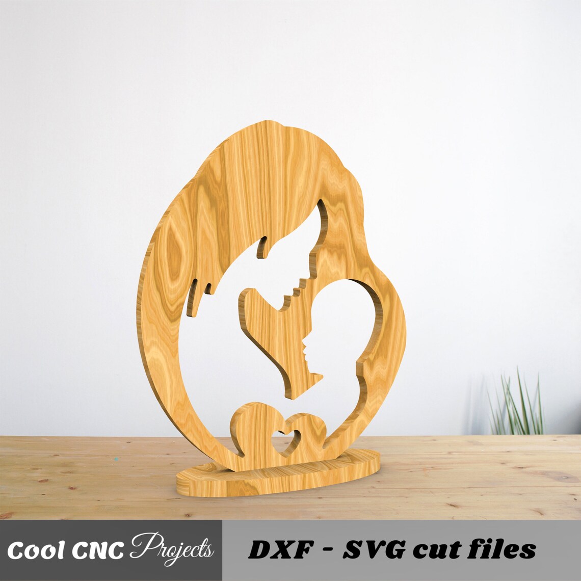 Mother and Baby Mother's Day CNC Files for Wood CNC File - Etsy