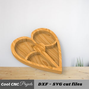 Heart Serving Plate CNC Router File CNC File for Wood (dwg Cdr Dxf Svg ...