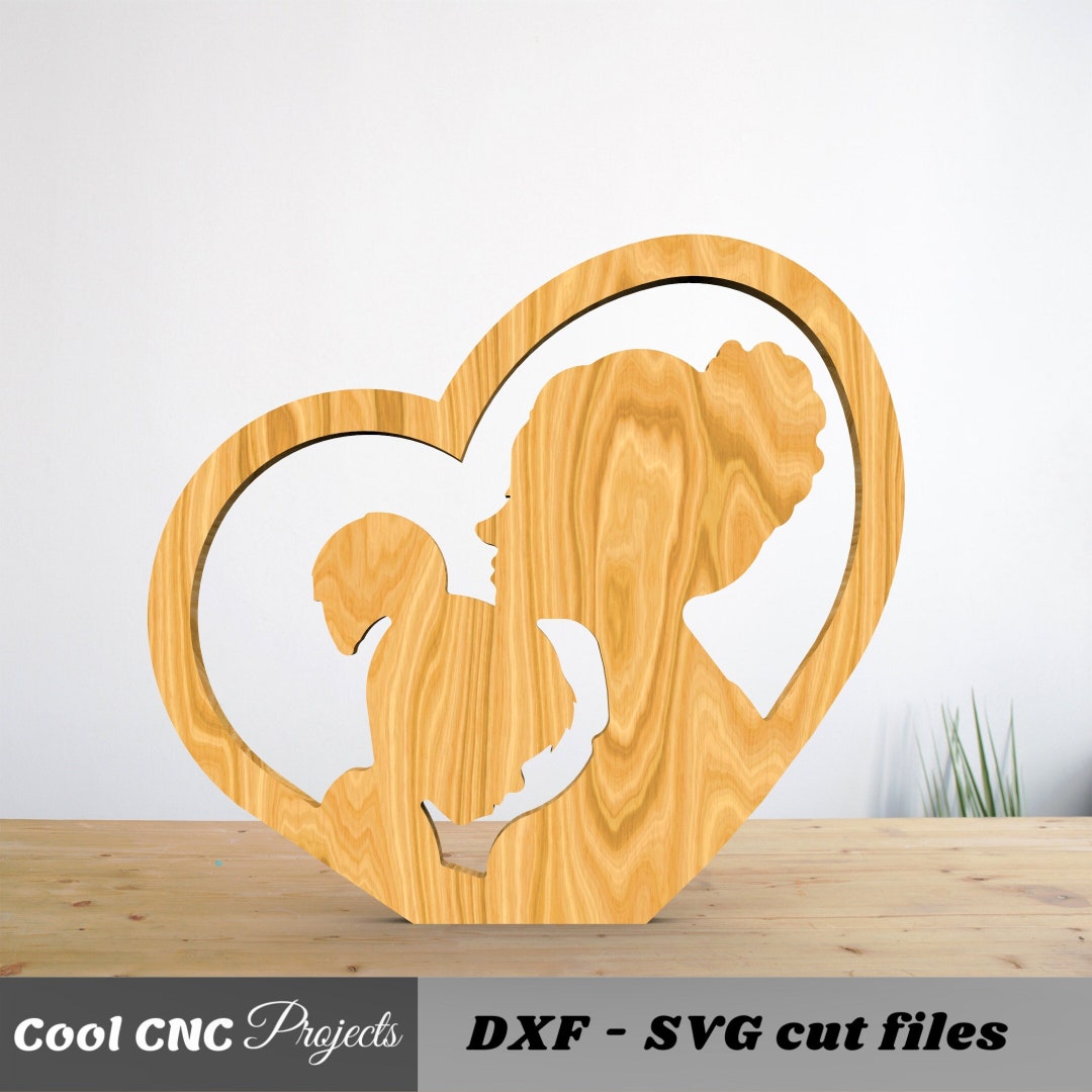 Mother and Daughter Mothers Day CNC Files for Wood CNC File CNC Router ...
