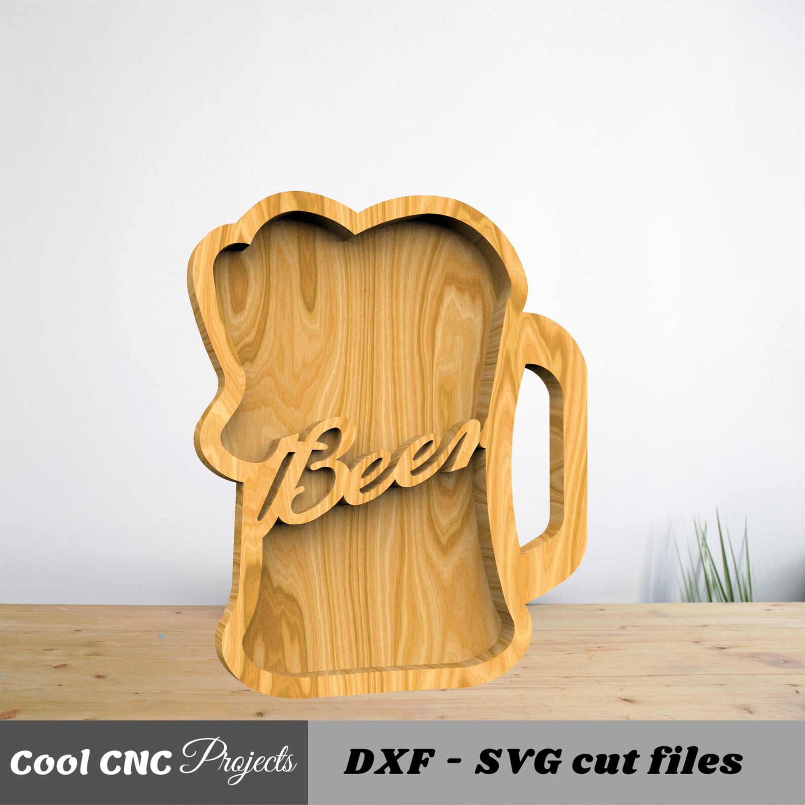 Beer Mug Serving Plate CNC Files (svg, Dxf, Pdf, Eps, Cdr, Dwg, Ai) - Etsy