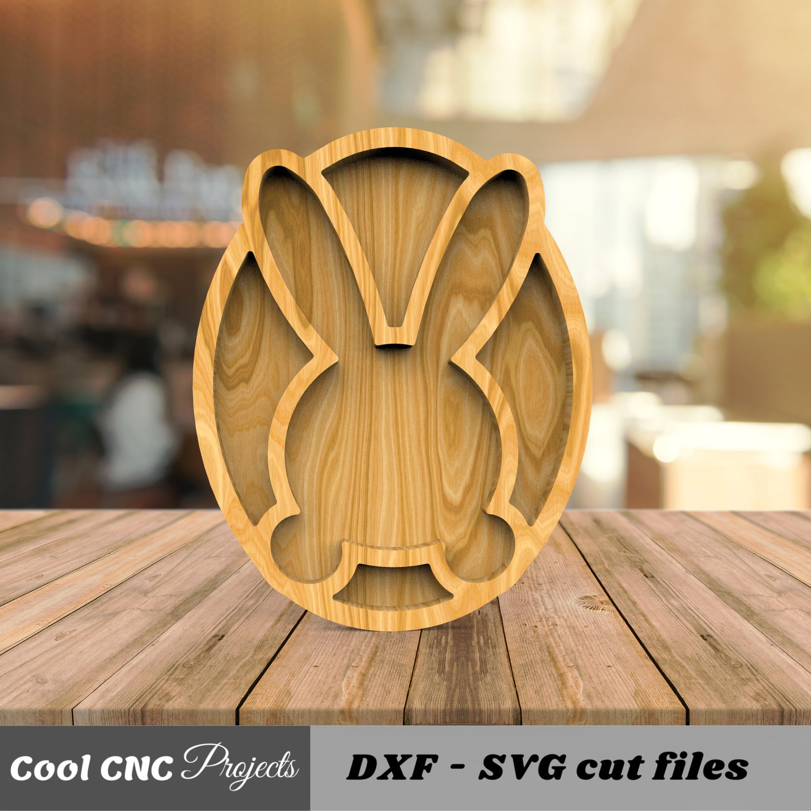 Easter Bunny Egg V3 Serving Plate CNC Files for Wood CNC File | Etsy