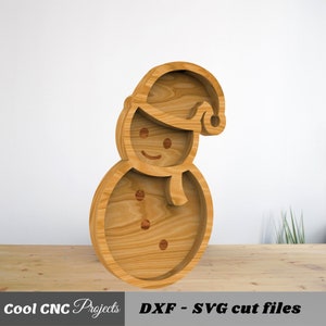 Snowman Serving Tray CNC Files, Christmas Wood Project (svg, Dxf, Pdf ...