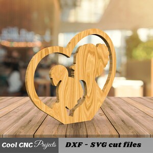 Mother and Daughter Mothers Day CNC Files for Wood CNC File CNC Router ...