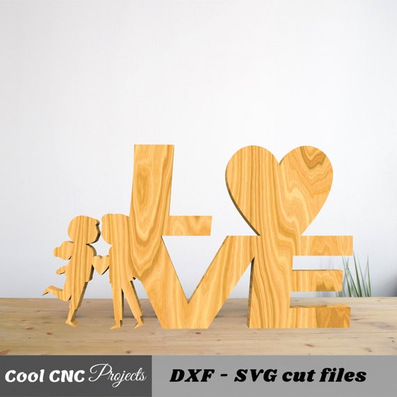 Love Sign CNC File for Wood CNC Router File dwg Cdr Dxf Svg - Etsy