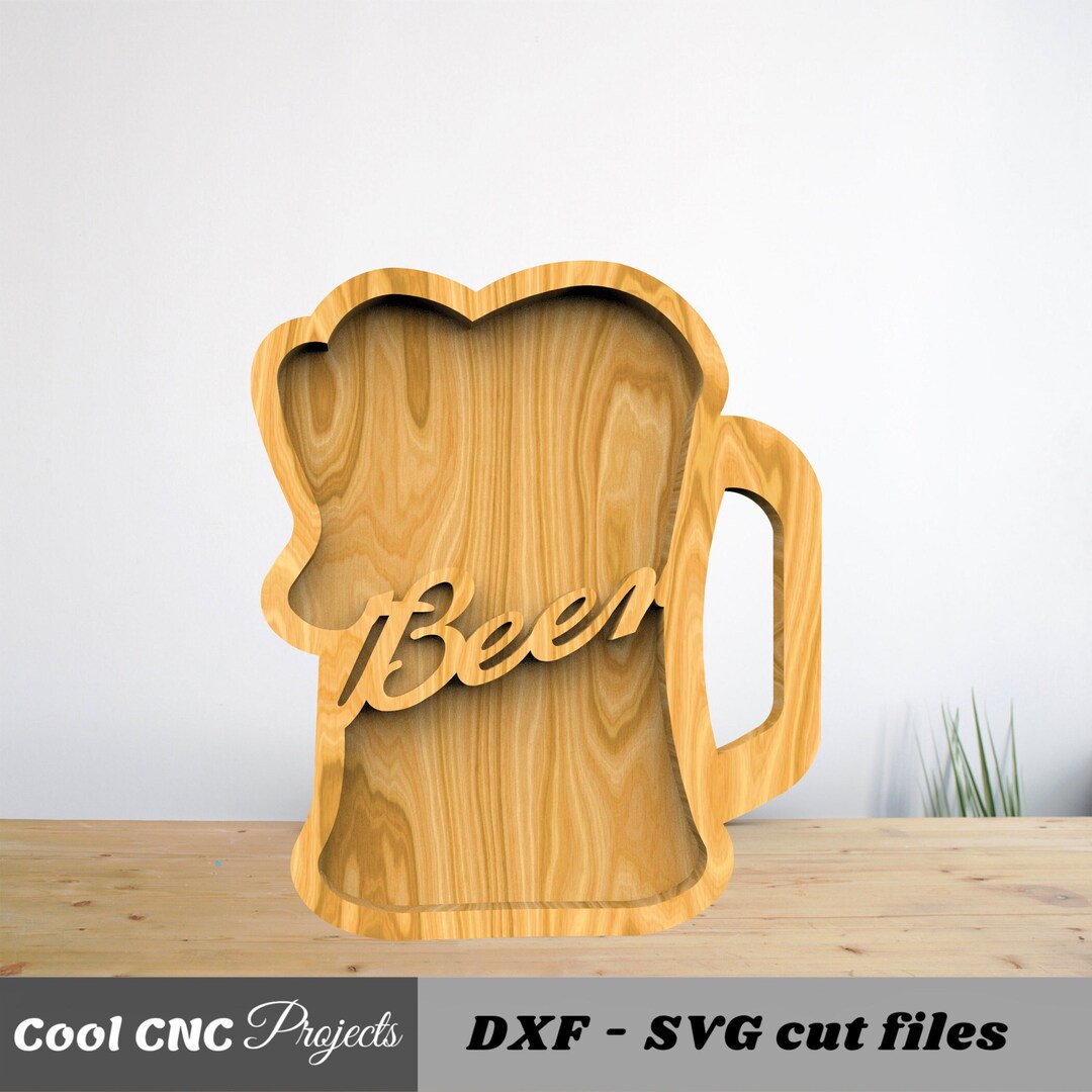 Beer Mug Serving Plate CNC Files (svg, Dxf, Pdf, Eps, Cdr, Dwg, Ai) - Etsy