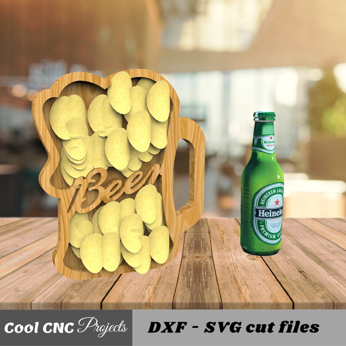 Beer Mug Serving Plate CNC Files (svg, Dxf, Pdf, Eps, Cdr, Dwg, Ai) - Etsy