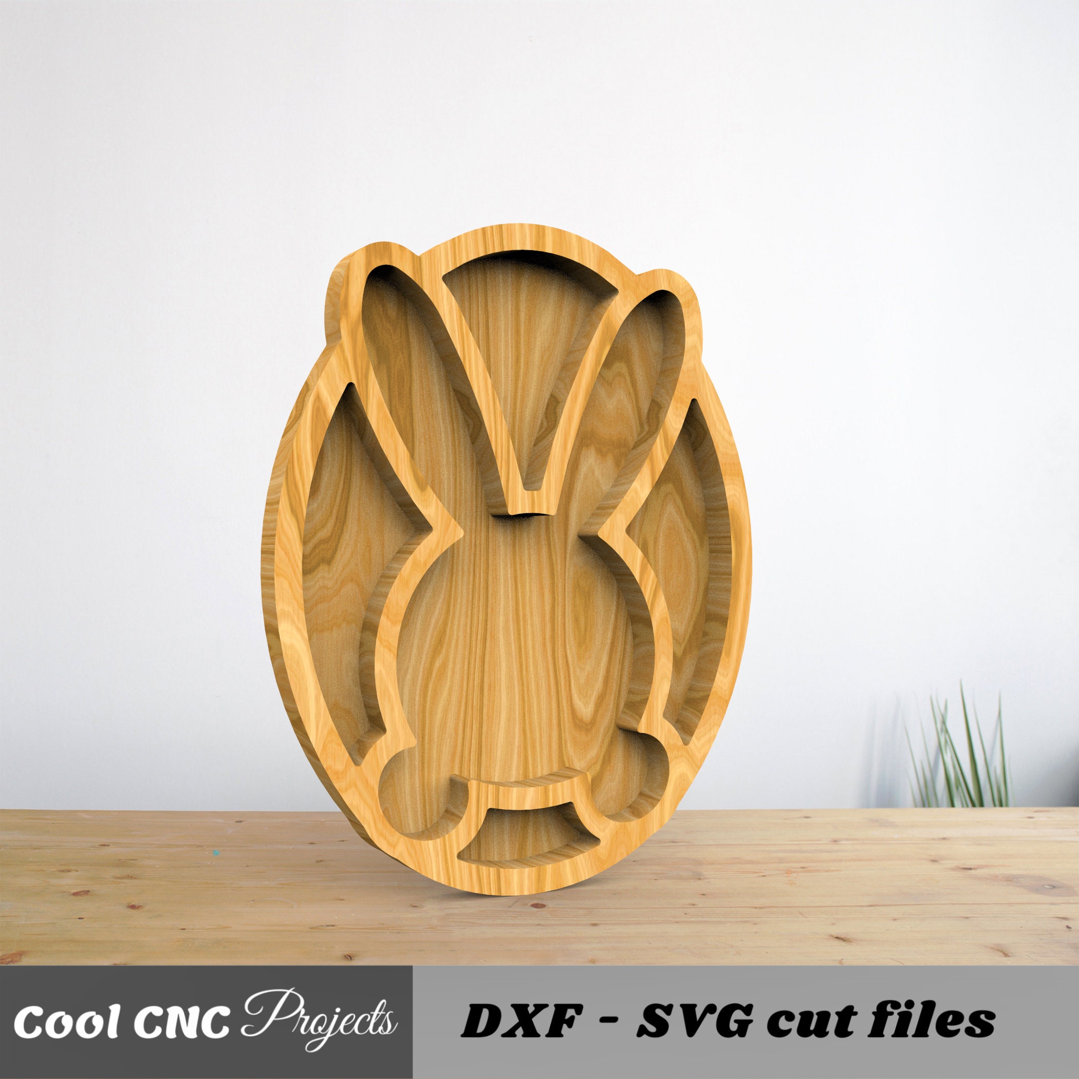 Easter Bunny Egg V3 Serving Plate CNC Files for Wood CNC File | Etsy