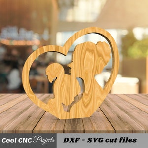 Mother and Daughter Mothers Day CNC Files for Wood CNC File CNC Router ...