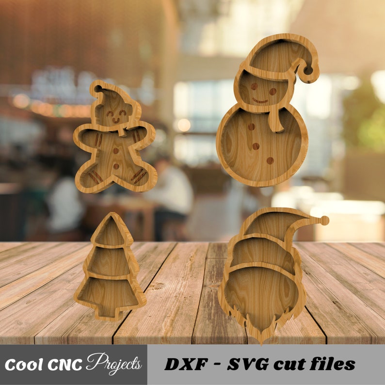 Christmas Tray CNC Files: Woodworking Project, 4 Designs (digital ...