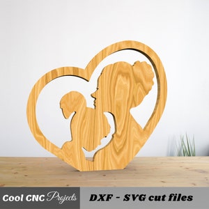 Mother and Daughter Mothers Day CNC Files for Wood CNC File CNC Router ...