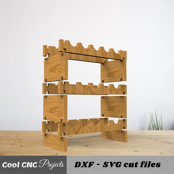 Wine Rack CNC Router Files for Wood Dwg Cdr Dxf SVG Eps Pdf AI - Etsy
