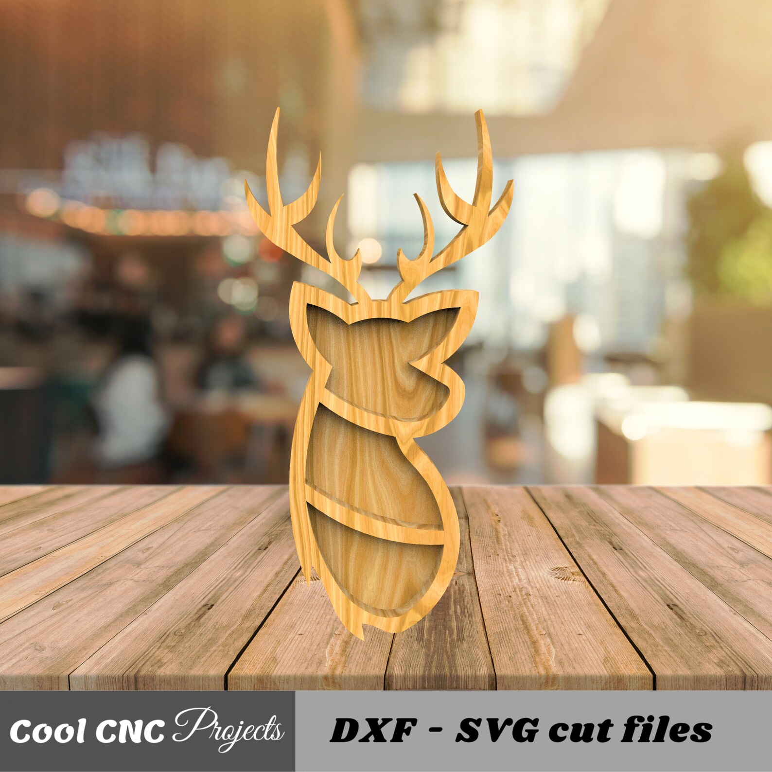 CNC File for Wood Reindeer Serving Plate CNC Router File dwg - Etsy