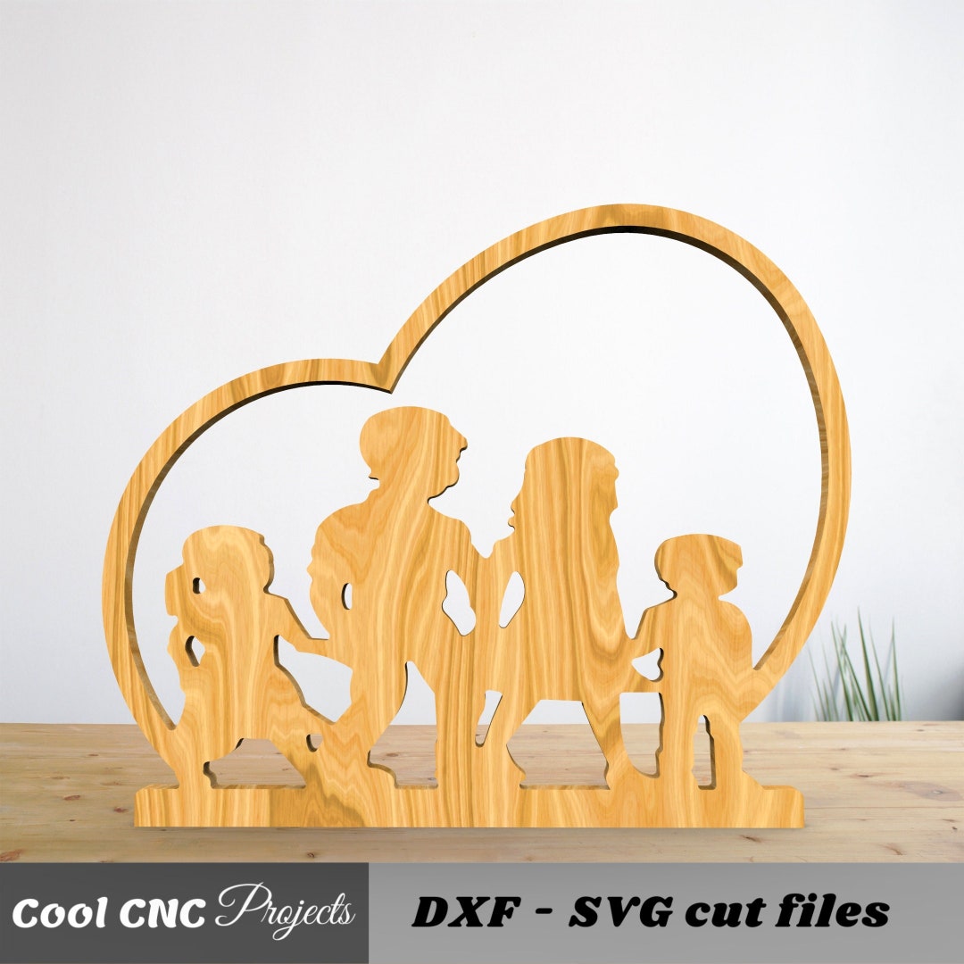 Mom Dad and Kids Happy Family Gift Mother's Day Father's Day CNC Files ...