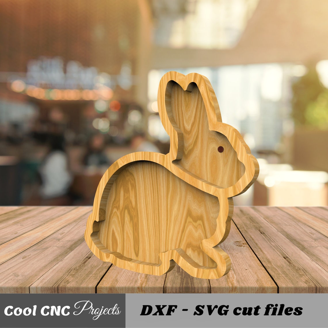 Easter Bunny Serving Plate 2 CNC Files for Wood CNC File CNC - Etsy