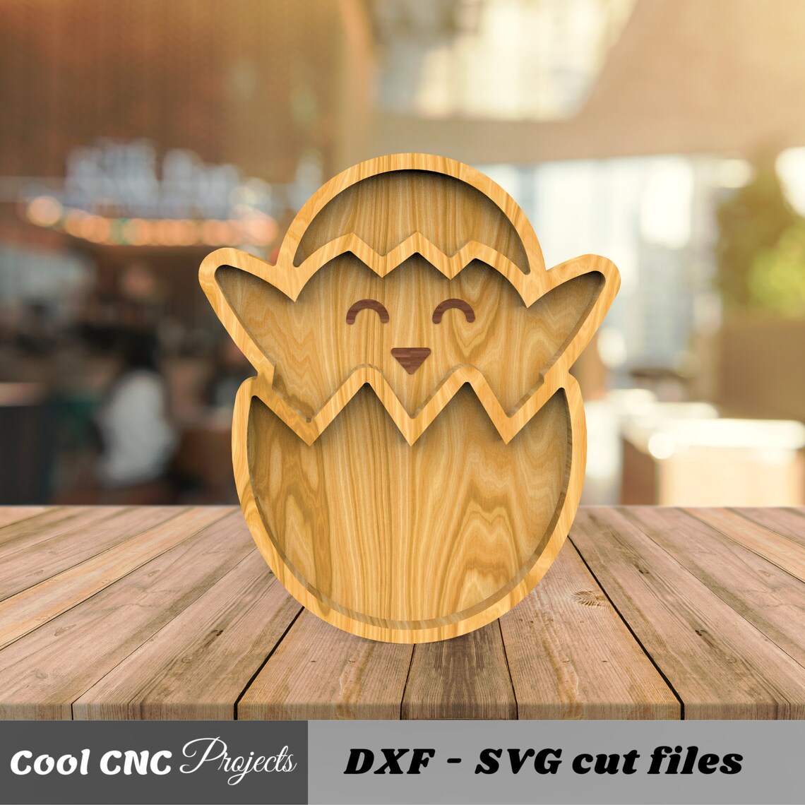 Easter Chick 2 Serving Plate CNC Files for Wood CNC File CNC | Etsy