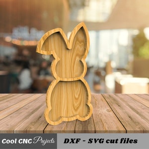 Easter Bunny Serving Plate CNC Files for Wood (svg, Dxf, Pdf) - Etsy