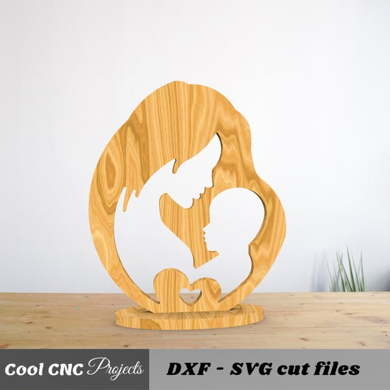Mother and Baby Mother's Day CNC Files for Wood CNC File - Etsy