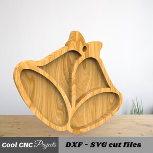CNC File for Wood Christmas Bells Serving Plate (dwg Cdr Dxf Svg Eps ...