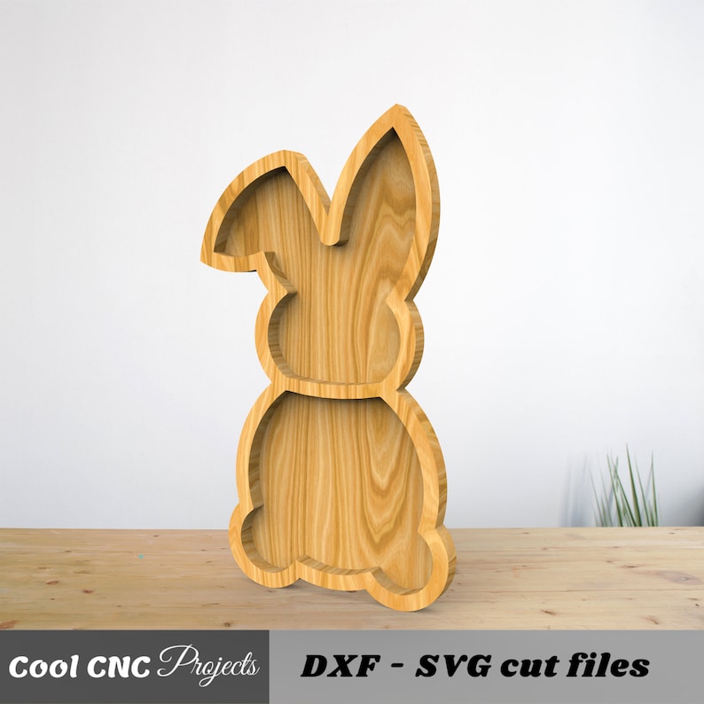 Easter Bunny Serving Plate CNC Files for Wood (svg, Dxf, Pdf) - Etsy