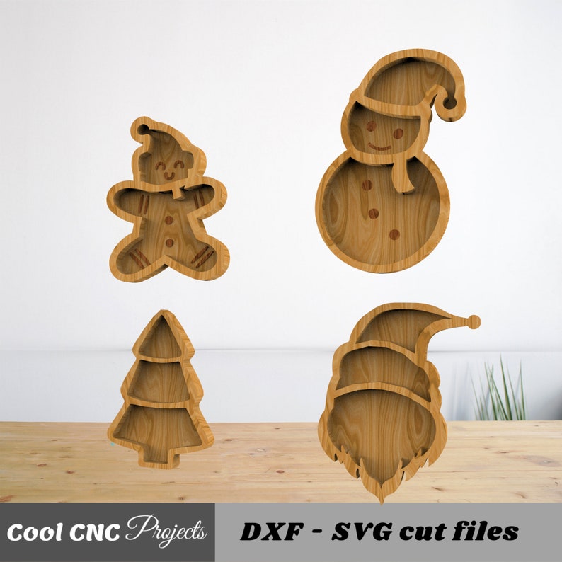 Christmas Tray CNC Files: Woodworking Project, 4 Designs (digital ...