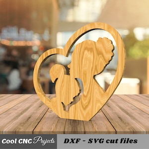 Mother and Daughter Mothers Day CNC Files for Wood CNC File CNC Router ...