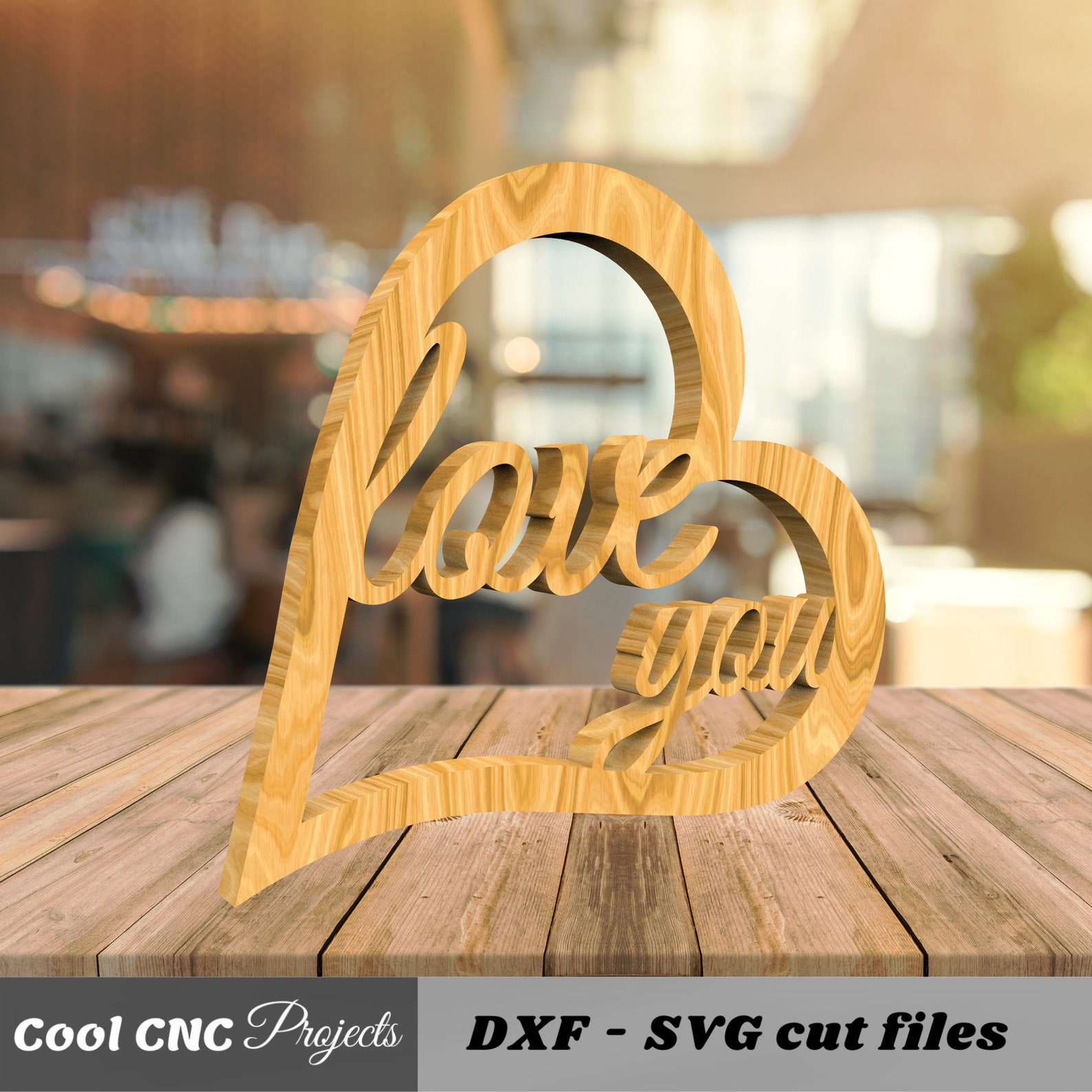 Love You Heart CNC File, Couples Gift (svg, Dxf, Pdf) - Etsy