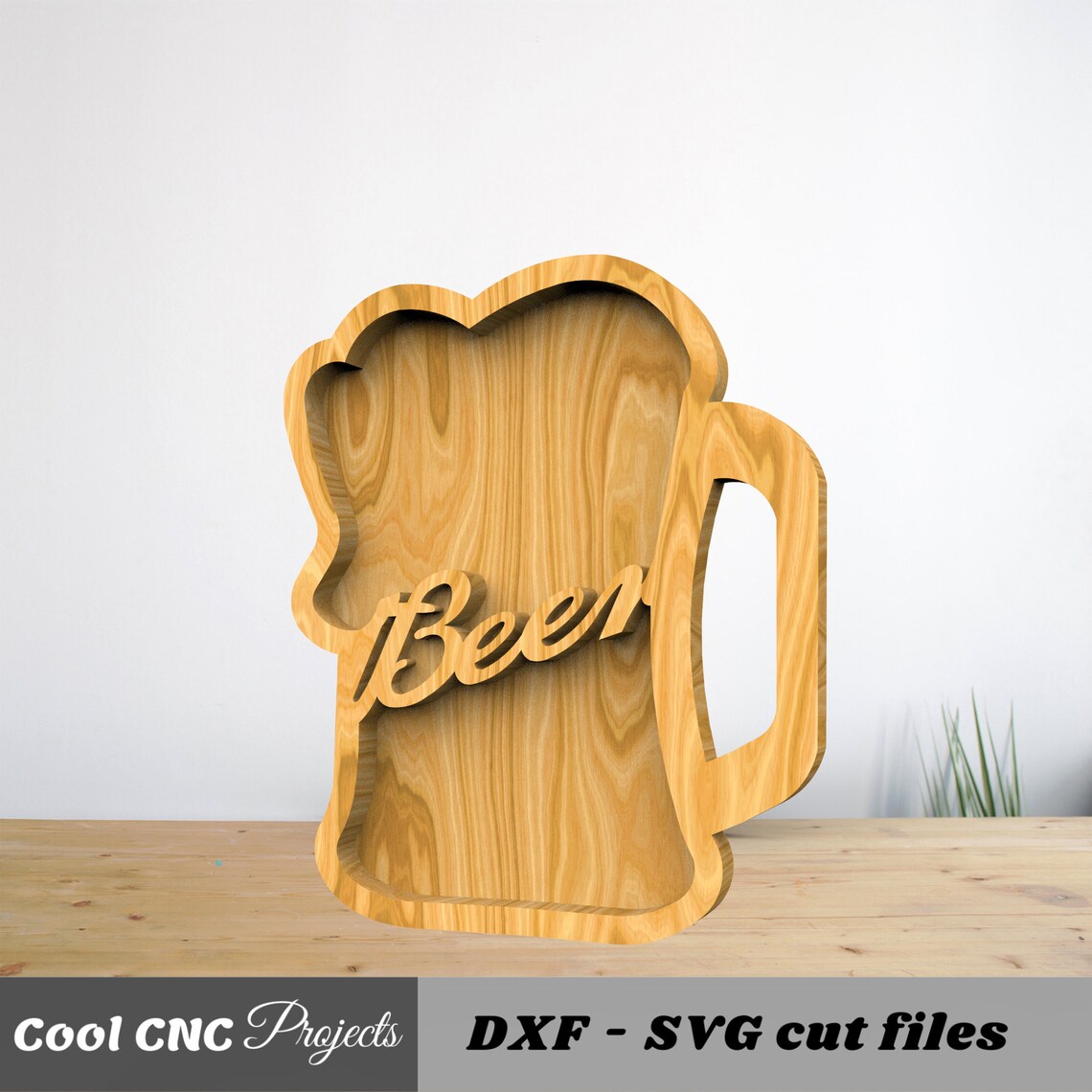Beer Mug Serving Plate CNC Files (svg, Dxf, Pdf, Eps, Cdr, Dwg, Ai) - Etsy